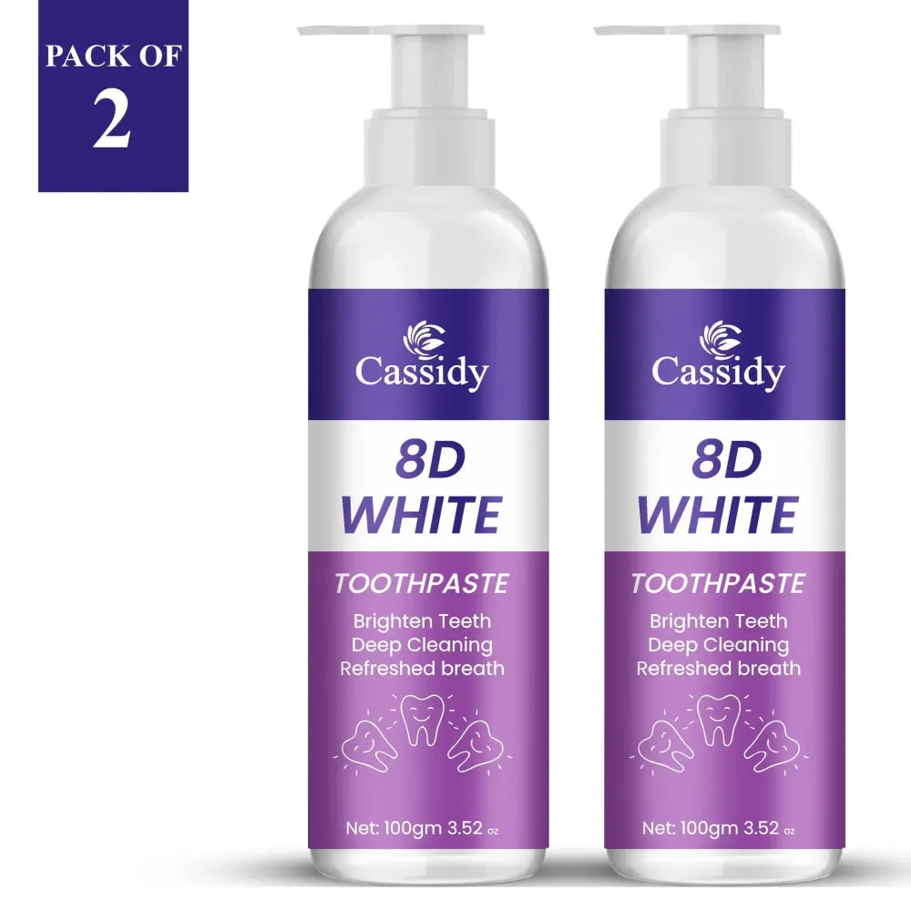 8D White Toothpaste – 200g (Pack of 2) | Deep Cleaning, Stain Removal ...